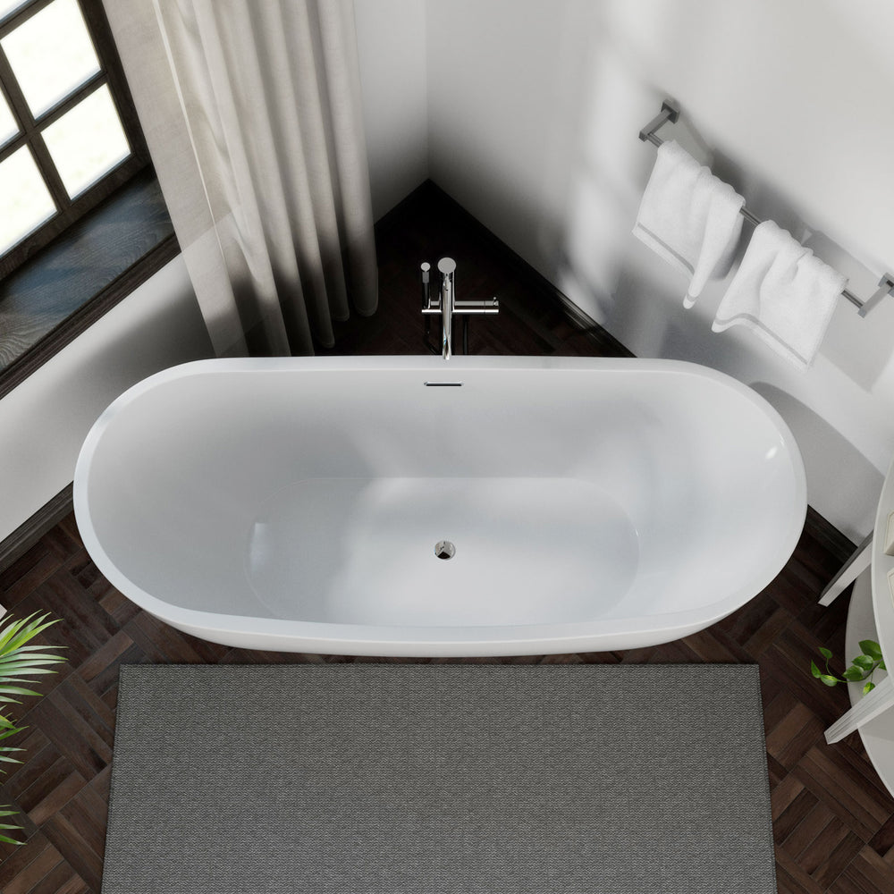 Center Drain Soaking Tub for a Deep Full-Body Soak | Empava 69FT1603