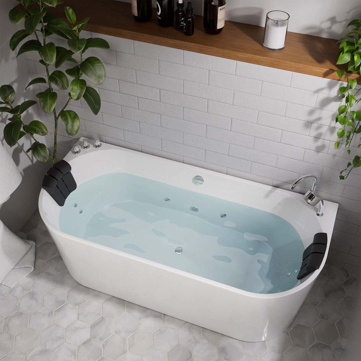 Small Bathroom Oasis: Freestanding Whirlpool Tubs | Empava 59AIS06