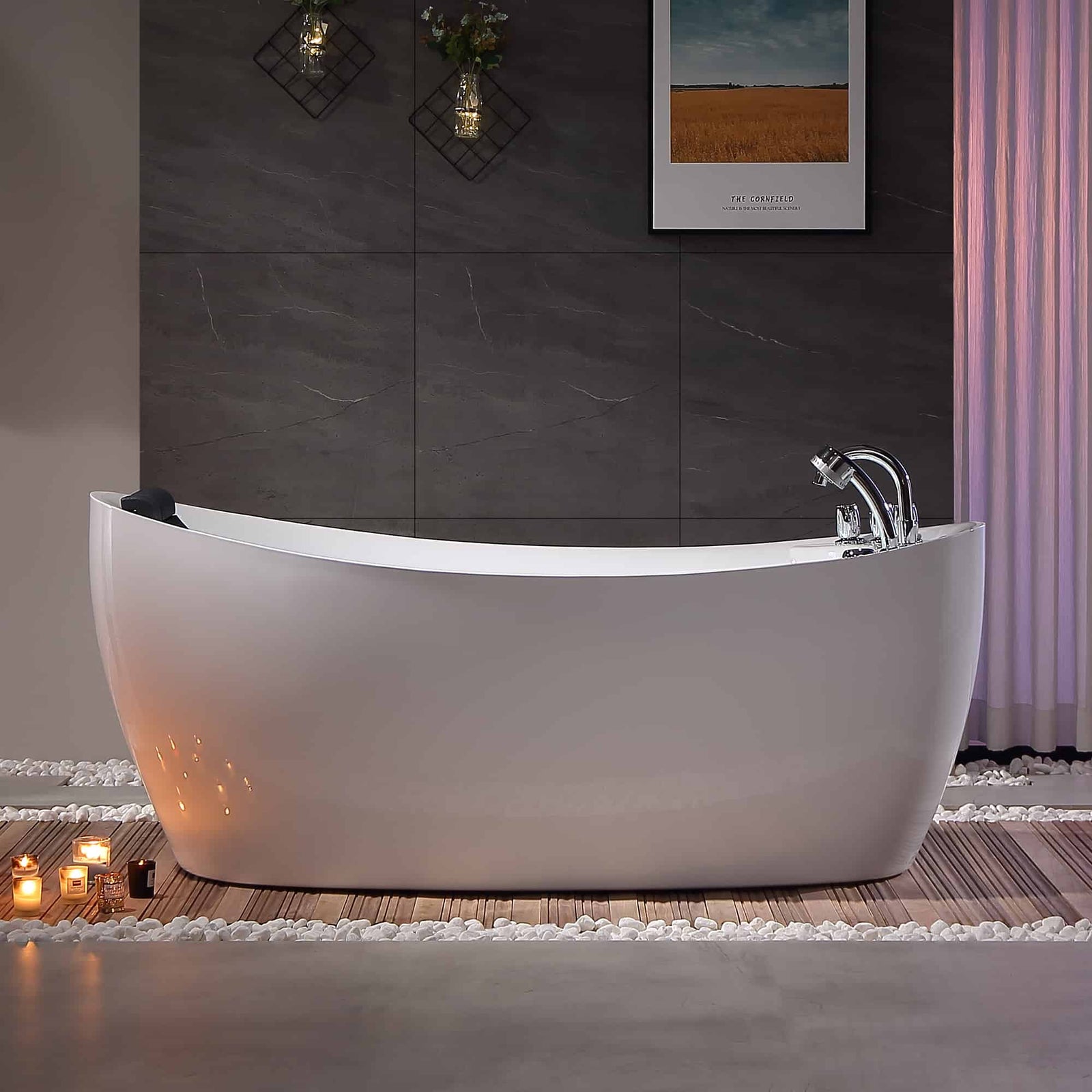Luxurious Comfort: Oval Whirlpool Tubs | Empava 67AIS02
