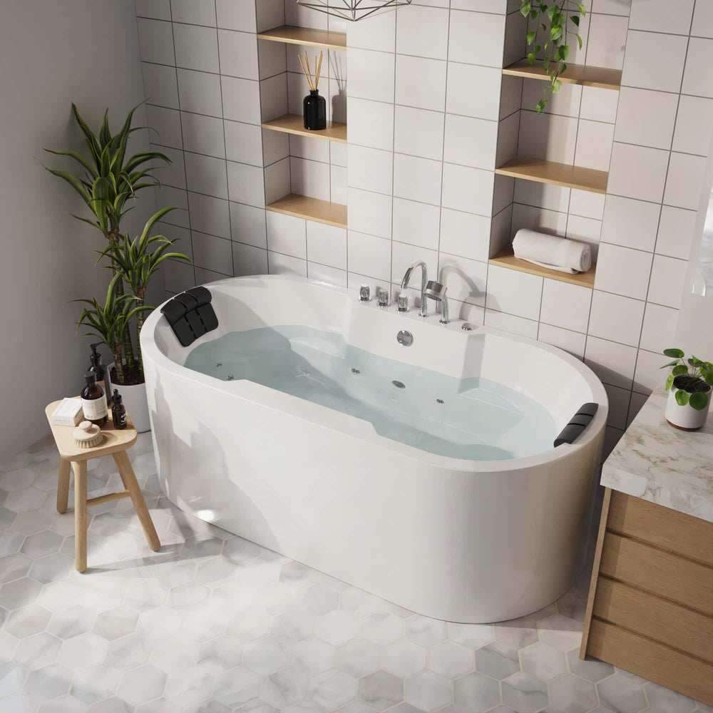 Modern Oval Freestanding Whirlpool Tub | Empava 67AIS17