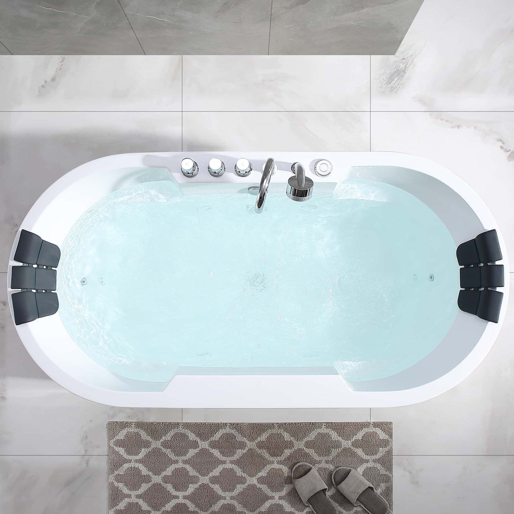 Modern Oval Freestanding Whirlpool Tub | Empava 67AIS17