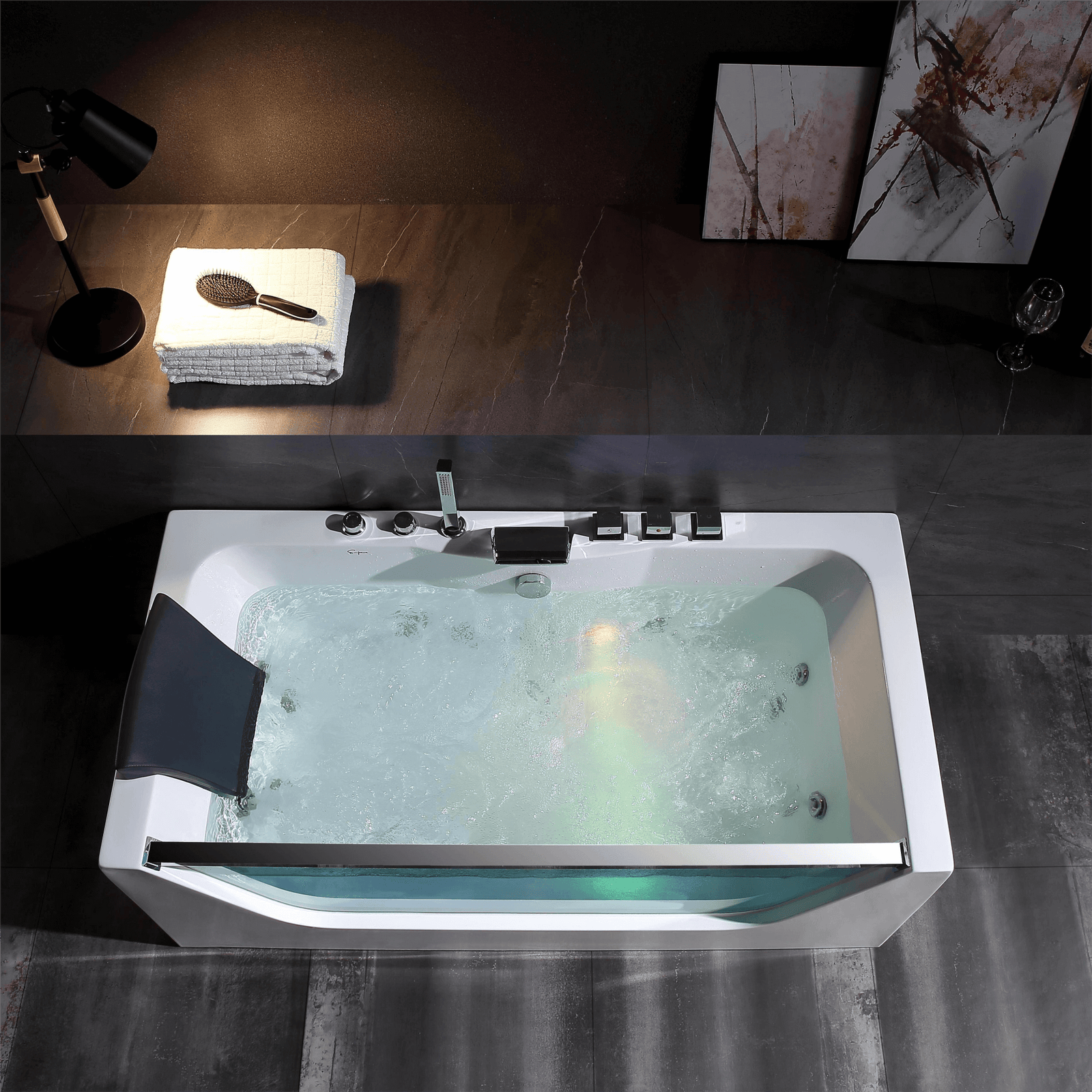 Luxurious Escape: Modern Jetted Tub with Light | Empava 67JT408LED